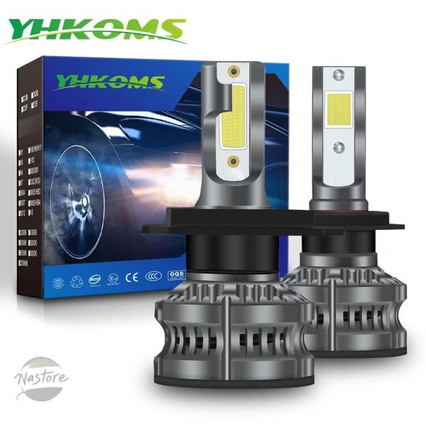 YHKOMS MINI CAR HEADLIGHT H1 H4 H7 LED BULB H8 H11 H9 LED LIGHTS 80W 14000LM 6500K 8000K TURBO LAMPADA 12V FOG LIGHTS WHITE