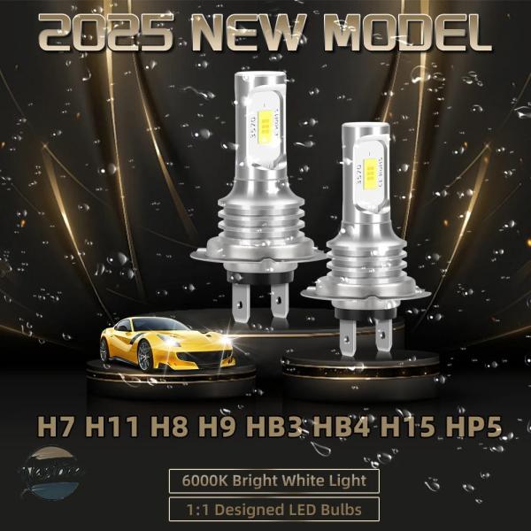 2PCS H7 H8 H9 H11 9005 9006 LED LIGHT BULBS HB3 HB4 CSP LED SUPER BRIGHT HEADLIGHT DRL LAMP H15 HP5 6000K WHITE PLUG AND...