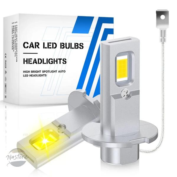 2X 3000K GOLDEN YELLOW H3 LED HEADLIGHT BULB CANBUS NO FAN HIGH BEAM CAR TRUCK LED FOG LIGHT DRIVING LAMP DRL 12V 12000L...