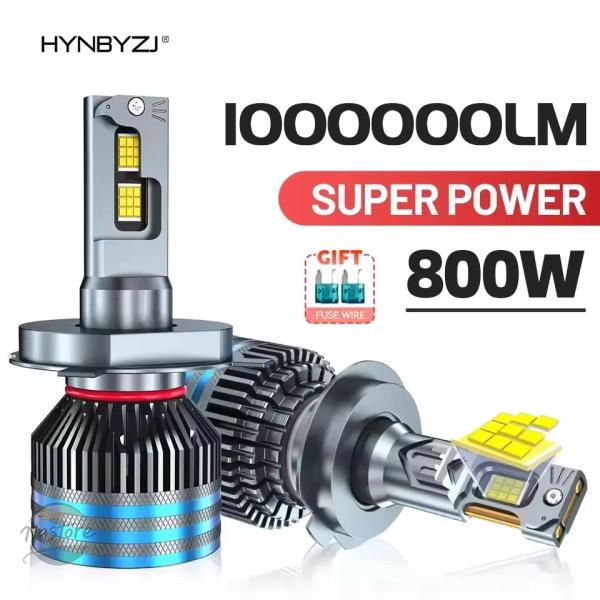 HYNBYZJ 800W 1000000LM H4 H7 H11 LED BULB CANBUS H1 H8 HB3 HB4 HIR2 9005 9006 9012 H13 9007 9008 POWER CAR HEADLIGHT LIG...