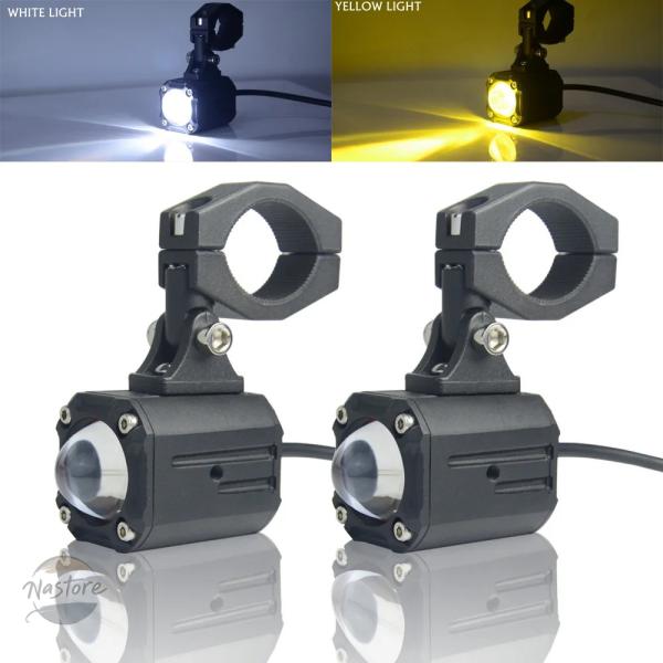 2PCS 60W バイク SPOTLIGHTS HEADLIGHT LED LENS HI/LOW BEAM DRIVING SPOT MOTO FOG LAMPS AUXILIARY LED LIGHTS FOR バイク