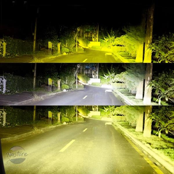 2X 100W YELLOW WHITE DUAL COLOR CAR LED HEADLIGHT 3000K+4300K+6000K H4 H8 H11 HB3 9006 H7 LED FOG BULBS 12V 12000LM FOG ...