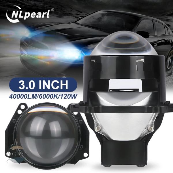 NLPEAR 2PCS 3 INCH BI LED PROJECTOR HEADLIGHTS LENSES FOR HELLA LED LIGHTS PROJECTOR 120W 40000LM DIODE HEADLAMP CAR ACC...