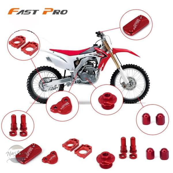 バイク AXLE BLOCK BRAKE CLUTCH FLUID RESERVOIR COVER SET ホンダ CR125R CR250R CRF250R CRF450R CRF450X CR CRF 250R
