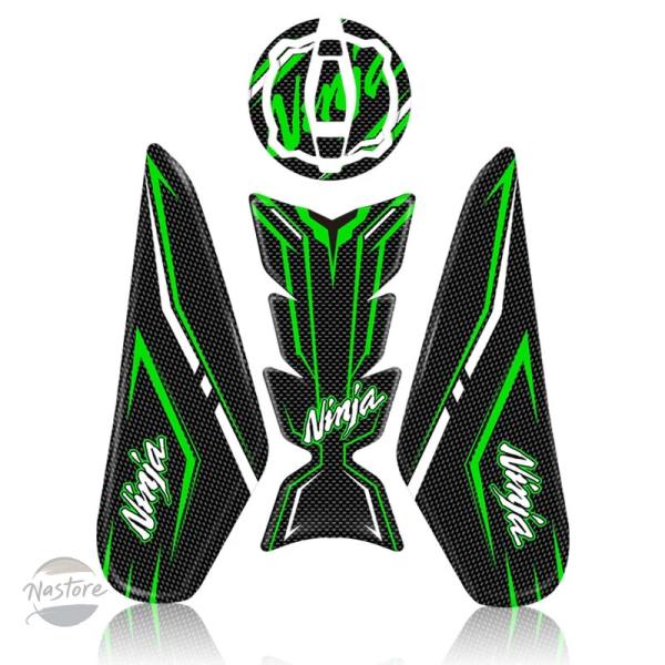5D CARBON FIBER FISHBONE STICKER FOR ニンジャ 400 バイク ニンジャ 400 FUEL TANK STICKER