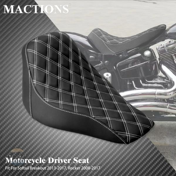 バイク FRONT DRIVER RIDER SEAT PU LEATHER DIAMOND LOW PROFILE CUSHION SEAT ハーレー ソフテイル BREAKOUT ROCKER 08 17