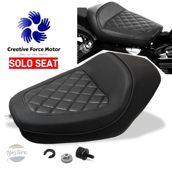 FRONT RIDER SOLO SEAT PAD バイク S DRIVER PU LEATHER CUSHION FIT ハーレー スポーツスター 48 XL1200 IRON XL883 ROADSTER 2010 2022