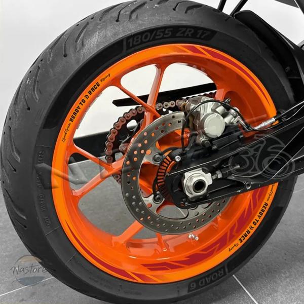 KTM デューク 250 390 690 790 890 1290 1390 SUPER デューク R EVO REFLECTIVE バイク WHEEL RIM STRIPE STICKER DECALS 17 INCH