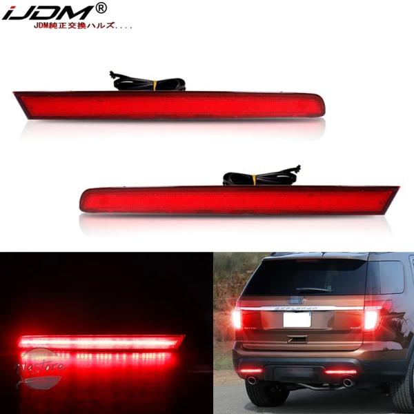 リア IJDM フォグランプ 赤色 LED バンパーリフレクターライト 2011-2015年式 フォード FORDエクスプローラー