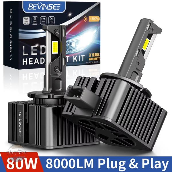 BMW BEVINSEE D1S D1R LED CANBUS 電球 D3S D3R D2S D2R D5S キセノン HIDカーランプVW ゴルフ 6 E92 E70 メルセデスW212 80W 12V