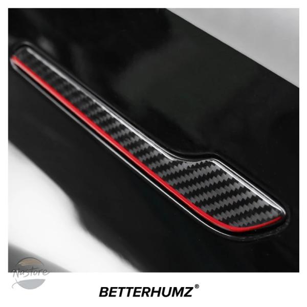 テスラ tesla カバー ハンドル カスタム カーボン ドアステッカーモデル 3 モデル y 2019-2023 ドアラップペーストトリム autotuning