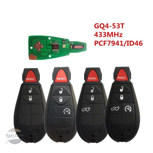 ジープ JEEP ID46 チェロキー HINDLEY リモートカーキーフォブ チップ ダッジ ラムスポーツKL クライスラー タウンアンドカントリー2014 GQ4 53T 433MHZ パーツ