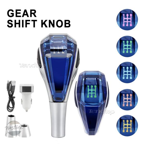 車 汎 クリスタルハンドルLED ギア シフト ノブ LADA トヨタ RENAULT ホンダ VW SEAT SKODA 8 10 12MM スレッドハンドル シフト ノブ