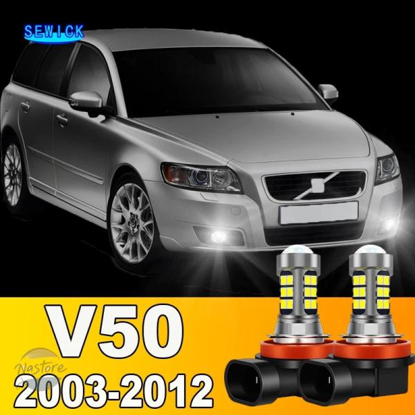 ボルボ V50 2003 2012 38292 LEDフロント フォグランプ バルブ アクセサリー 2個