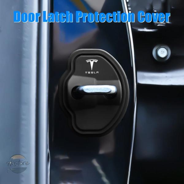 2/4個 シリコン製 車ドアロック バックル 保護カバー 緩衝ショックアブソーバーパッド Tesla Model 3 Roadster Model S X Y SpaceX用