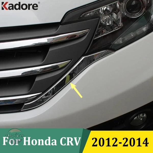 Honda CRV CR-V 2012 2013 2014用 ABSクロームフロントグリル装飾カバーフレームトリムグリルストリップモールディングアクセサリー