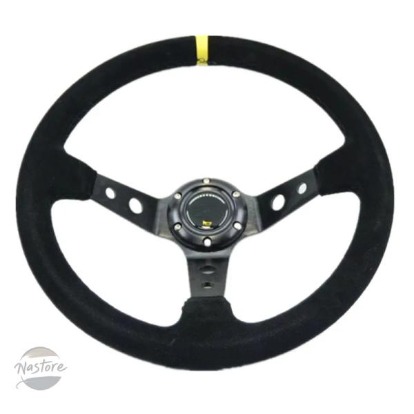 SPSLD REFITTING RACING 14インチ 350MM ディープコンケイブドリフト ステアリングホイール スエード ステアリングホイール