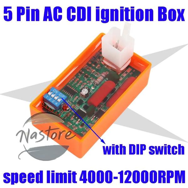 バイク イグニッション AC 5ピンCDI DIPスイッチ付き MINI TR50F TR100F DAFRA SUPER100 SHINERAY XY50Q PHOENIX50 SMART150 GN5 CD100