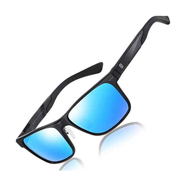 カジュアルブラック/ブルー/M/8207・Color:ブラック/ブルー・??TAC 偏光 レンズ：UV400保護コーティングは、有害なUVA&amp;UVB光線を100%塞ぎます。視覚的に、真実の色を復元し、または反射した、散乱したライトを...