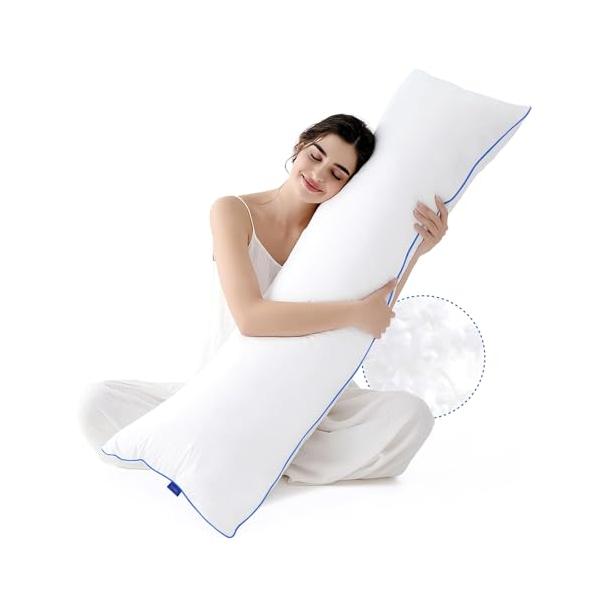 シンプルホワイト/160x50/ZX37BS160-JP・Size:160x50・160×50cmの大型抱き枕 - 等身大サイズで横向き寝に最適。ふわふわの肌触りと適度な厚みが、腰や背中をしっかりサポートし、安眠を促進します。・高品質3D粒...