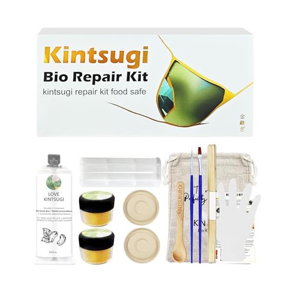 -/-/MF-USGY-0583・パッケージ個数:1・金継ぎ修理キット： 金継ぎ修理キットの金の接着剤は、すぐにユニークな金のクラックルアートワークを作成するために、壊れた陶磁器、ガラスなどを修復することができ、傷を美化し、あなたの意味のあ...