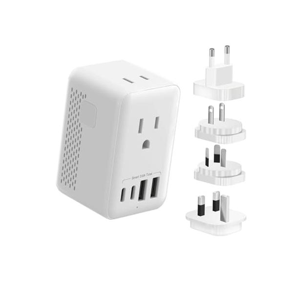 ホワイト/-/-・Color:ホワイト・(1)海外専用・変圧機能 ACコンセント2口を搭載し、海外の電圧（220V〜250V）を海外使用を前提とした100V〜125Vに変換します。 最大1200Wまで対応し、カーリングアイロン、ケトル、コー...