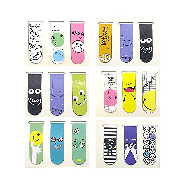 18個入-可愛い図案/-/-・Color:18個入-可愛い図案・しおり、書籍の飾り、ふせん挟みまたは可愛いマグネットとして冷蔵庫に貼れる。・両面の磁石がくっ付くように間にページを挟むので、脱落しにくく、ページをめくるにも影響がなく、気楽に読...