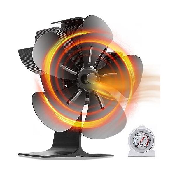 パッケージ個数:1・5ブレード火力熱炉ファン：当社の新しいエストーブファンは5ブレードデザインを使用し、5ブレードファンデザインは2ブレードファンの型番に比べると、より効率的に熱を集中的に集中させることができます。・バッテリーや電気は必要あ...