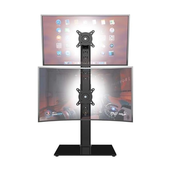 ブラック/HT05B-002/-・Shape:HT05B-002・パッケージ個数:1・互換性-縦型デュアルモニターマウントには、サイズ13インチから30インチ、重量44ポンド（それぞれ）の2つの画面があり、50x50mm、75x75mmまた...