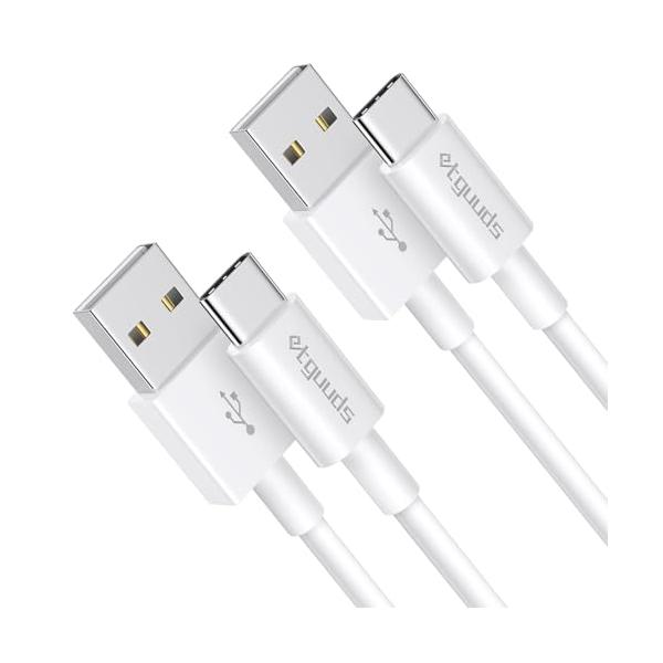 ホワイト/0.6m/TPEA2・Size:0.6mColor:ホワイトNumberOfItems:2・パッケージ個数:1・便利な２本セットを取るetguuds のUSB A to C ケーブル 2本セットをお届けします。 さまざまな場合に適...