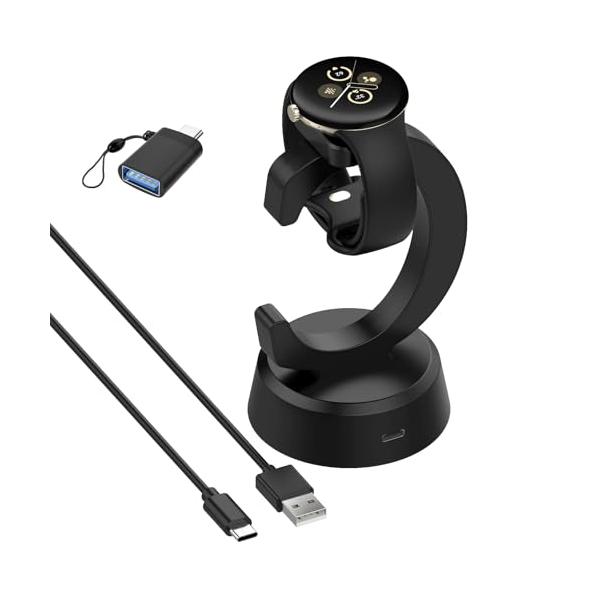ブラック/Google Pixel Watch 対応/-・対応機種Google Pixel Watch 3/2 / Fitbit ace LTE/Versa 4/3/sence 2/1 対応 充電ケーブル 充電器 充電スタンド。ご購入の前に...