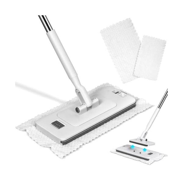 2in1ワイト/28*11.4*126CM/HGCTFM3031-2P・Color:2in1ワイト・2in1フロアワイパー：フロアモップベースのスイッチを外側に押し込むと、小サイズのモップベースが外れて分離します。小サイズのはバスルームの鏡...