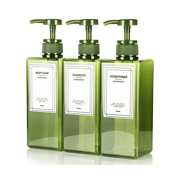 グリーン/Large/-・Color:グリーン・シンプルで優しいフォルムのシャンプーボトルです。シンプルでおしゃれなバスルームを演出してくれます。デザインにこだわったものはポンプ部分が細かったりするものも多いですが、IRETIONのポンプは...