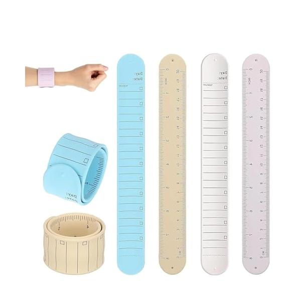 -/S/-・お届け内容再利用なリストノートパッド4枚（白、薄紫、薄黄色、空色）をお届けします。数量は毎日の記録ニーズを満たすのに十分です。・丈夫で快適な素材ウェアラブルメモは主にシリコン製で、柔らかく伸縮性があり、安全で環境に優しいため、快...