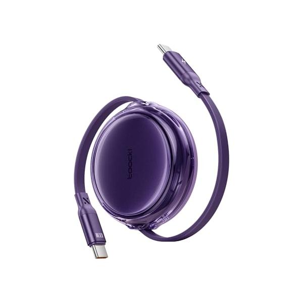 両引きタイプ 巻取り式ケーブルパーパル/ケーブル長約95cm/TQ-X94C2・Color:パーパル・最大100Wの出力を実現従来の60Wから最新の100Wへと大幅にアップグレード！これにより、さまざまなデバイスをより迅速かつ効率的に充電で...