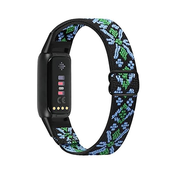 スポーツ・クラシックボヘミアンブルー/-/FL003・Color:ボヘミアンブルー・対応機種:Fitbit Luxe /Fitbit Luxe Special Edition SE .・弾性付きデザイン---最新のゴムひもと調節なバックル設...