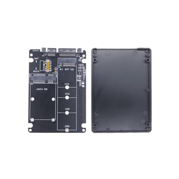 SSD変換アダプタ M.2 NGFF（B-key/B+M-key）とMSATA SSDをSATA 2.5/3.5インインチHDDに変換。SATA3.1規格完全対応で、従来のSATA機器とシームレス接続。80mm/60mm/42mm/30mm...
