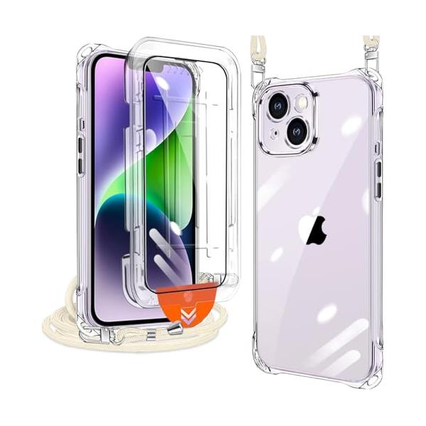 クリア+ホワイト/iPhone 14/-・Size:iPhone 14Color:クリア+ホワイト・対応機種ご注意 に対応なので。お間違えないようお願い申し上げます。紛失防止で弾力性のある耐久性のあるTPU素材は、柔らかく快適なグリップをに...