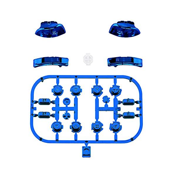 クロームブルーグロッシー/クローム系/-・Color:クロームブルーグロッシー・パッケージ個数:1・スイッチジョイコンに完全にフィットするカスタムデザインの互換フルセットボタン部品。Joycon本体ケースとサムスティックなどその他のパーツが...