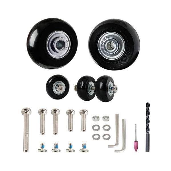 ブラック/40mm*18mm/-・Size:40mm*18mm・修理キット内容：2*キャスター（直径40ｍｍ）、5*ボルト（単輪車軸30mm*2、単輪車軸35mm*2、双輪車軸60ｍｍ*1）、4*ネジ、4*ワッシャー 、2*Φ8車軸スリーブ...