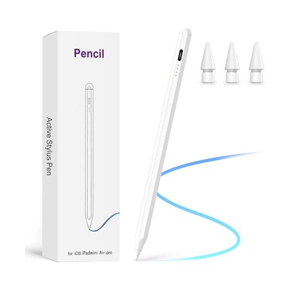 指示ライトホワイト/-/電量表示ライト・Model:電量表示ライト・2026最新型0延遅タッチペンipad専用タッチペンは高感知＆高精度のセンサーを搭載し、鉛筆のような自然な書き心地と、なめらかな操作がポイントです。直径1.5mmと極細のペ...