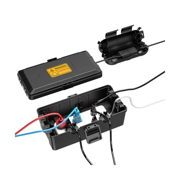 Black/-/-・Color:Black・「屋外電気接続の総合保護ボックス」 本製品は、?外に設置されたコンセントや延長コードのプラグ部分、大型のアダプター、プログラムタイマーなど、外部環境に晒されがちな電気接続部全体を収納・保護すること...