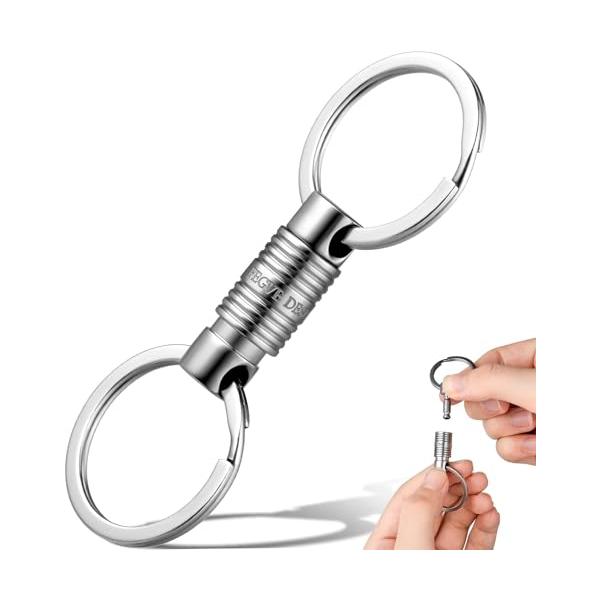 艶あり(1個)/-/-・Color:艶あり(1個)・?チタン素材軽くてわずか9.2g。 Gr5チタン合金で作られ、アレルギーを起こさなく、耐食性が強く、サビにくく、丈夫で長持ちします。・?分離型2つのスプリットリングで分類やすく、鍵をグルー...