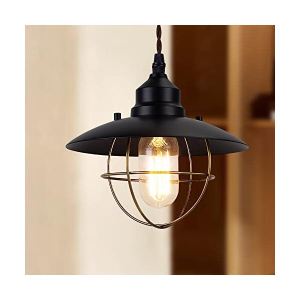 ヴィンテージブラック/引掛シーリング式/PDT09B・パッケージ個数:1・シェードサイズ：直径200*高さ170mm　コード長：約720mm　全高：約900mm　重量：約0.45kg　素材：アイロン　電球対応：E26　備考：LED対応　※こ...