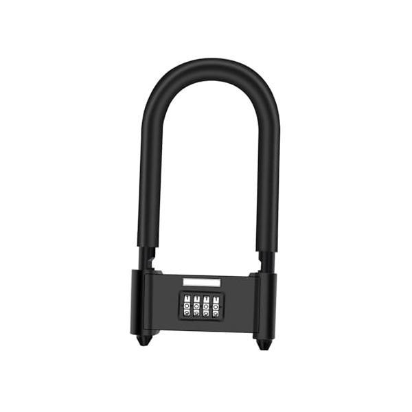 黒い＆Large/-/-・Color:黒い＆Large・**　耐久性の亜鉛合金構造：16mm硬い亜鉛合金素材で従来品より硬度が高い高切断対抗自転車ロック、耐摩耗性、耐食性、強く、耐久性、高切断対抗U字ロックです。があり風雨に曝されても安心で...