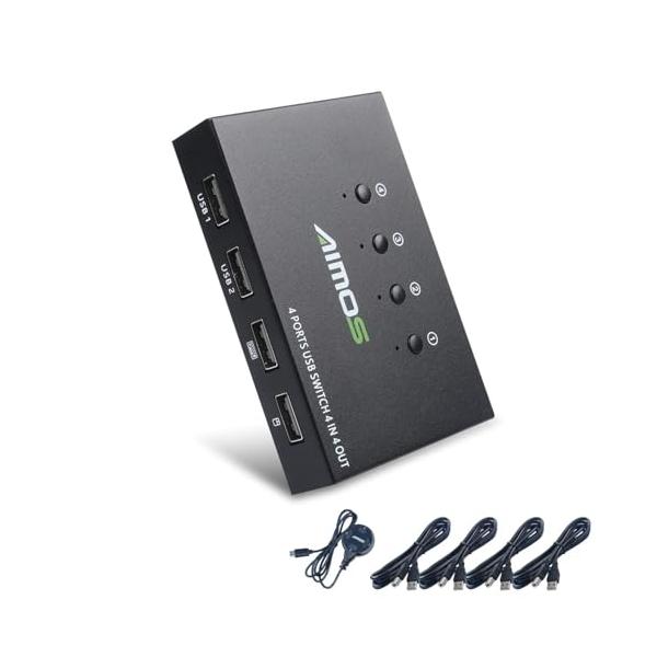 4×4 (USB2.0)ブラック/100x65mm/-・Size:100x65mmSetName:USBx 4系統入力・4台共有 &amp; 設置簡単4台のPCと4台のUSB機器を、この一台でシームレスに共有。面倒なケーブルの抜き挿しや、複...