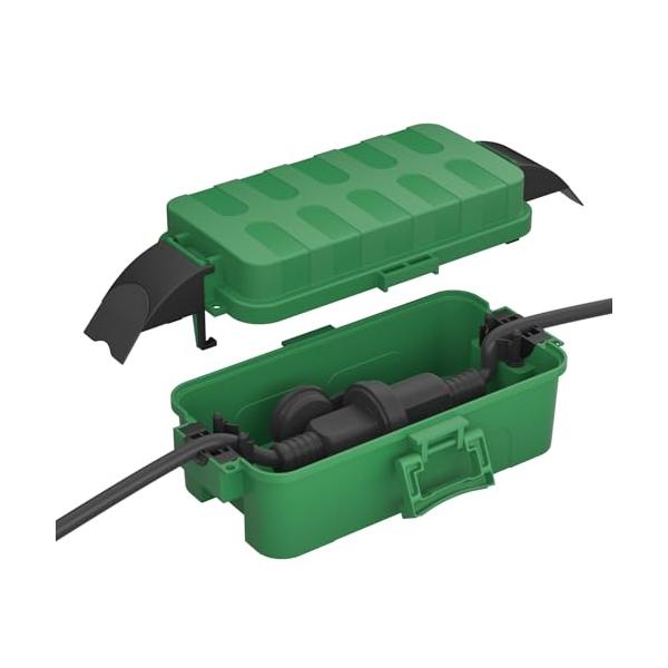 インダストリアルグリーン/-/-・PackageQuantity:1Color:グリーン・パッケージ個数:1・IP55防水アップデート：この新しい屋外用電気ボックスは、取り外しな2つのカバーを備えており、2つのエントリーポートに取り付けるこ...