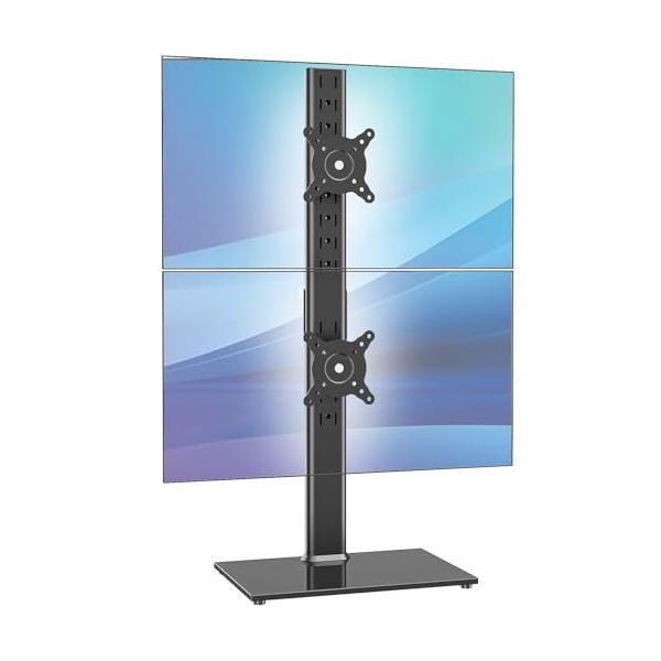 ブラック/モニター2台の場合/AX05TB02・Size:モニター2台の場合・スクリーンの互換性13インチから34インチまでの縦型デュアルモニターに適したこのデュアルモニタースタンドは、13インチから35インチまでのほとんどのLCDモニター...