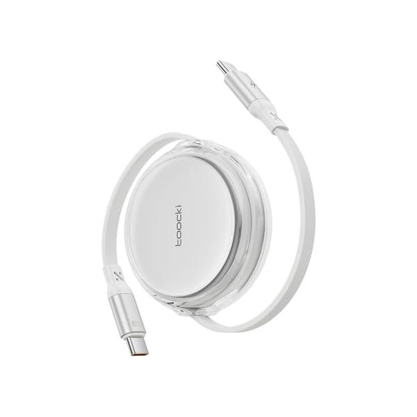 両引きタイプ 巻取り式ケーブルホワイト/ケーブル長約95cm/TQ-X94C2・Color:ホワイト・最大100Wの出力を実現従来の60Wから最新の100Wへと大幅にアップグレード！これにより、さまざまなデバイスをより迅速かつ効率的に充電で...