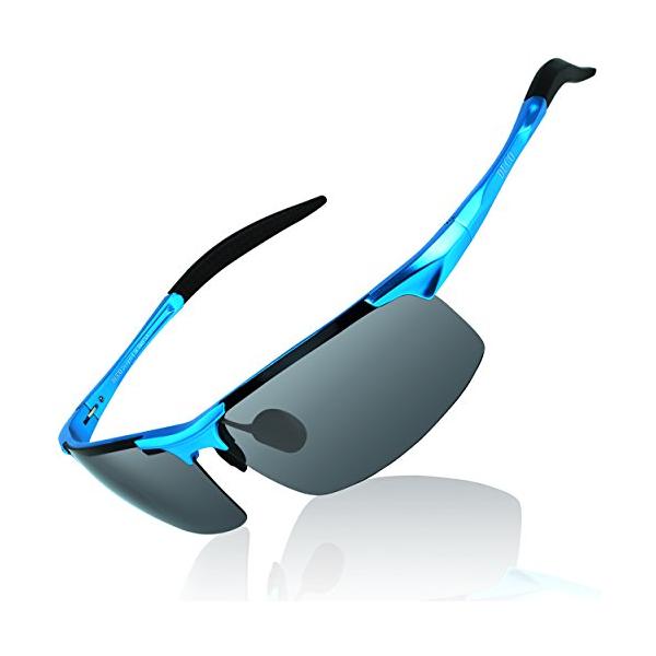 カジュアルブルーフレーム グレーレンズ/特大/8177・Color:ブルーフレーム グレーレンズ・??TAC 偏光 レンズ：UV400保護コーティングは、有害なUVA&amp;UVB光線を100%塞ぎます。視覚的に、真実の色を復元し、または...